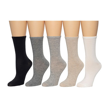 Click here for Cuddl Duds Womens 5 Pair Crew Socks  9-11  Gray prices