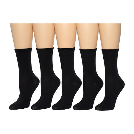 Click here for Cuddl Duds Womens 5 Pair Crew Socks  9-11  Black prices
