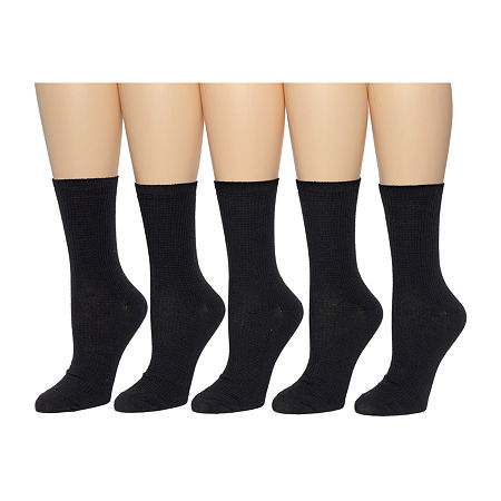 Click here for Cuddl Duds Womens 5 Pair Crew Socks  9-11  Black prices