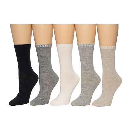 Click here for Cuddl Duds Womens 5 Pair Crew Socks  9-11  Gray prices