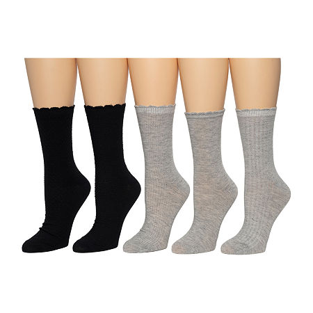 Click here for Cuddl Duds Womens 5 Pair Crew Socks  9-11  Gray prices