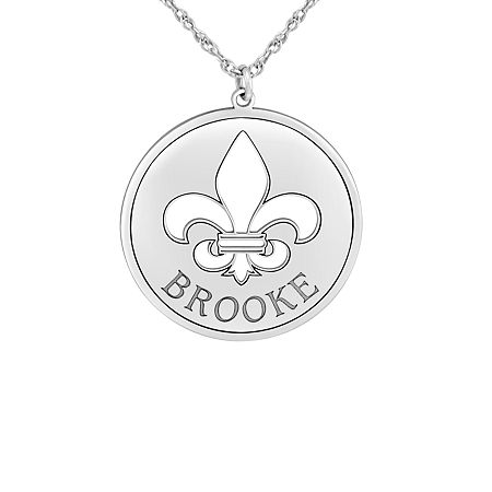 Click here for Personalized Womens Sterling Silver Fleur De Lis N... prices
