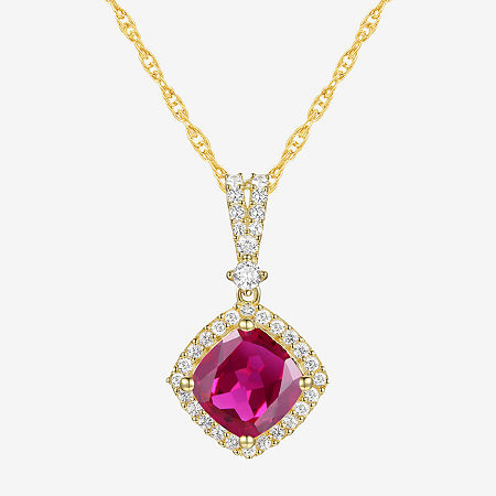 Click here for Womens Lab Created Red Ruby 14K Gold Over Silver C... prices