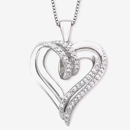 Click here for 1/10 CT. T.W. Diamond Double-Heart Sterling Silver... prices