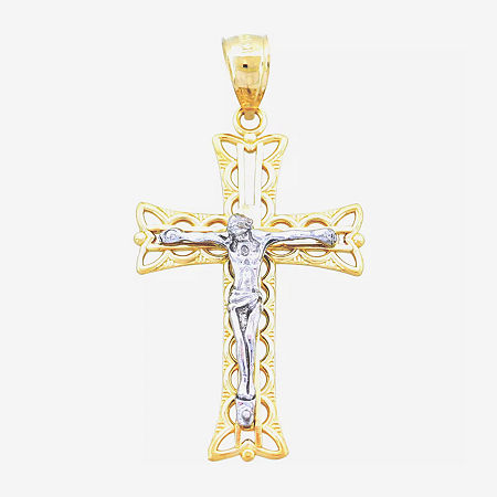 Click here for 14K Two-Tone Gold Crucifix Cross Pendant  One Size prices