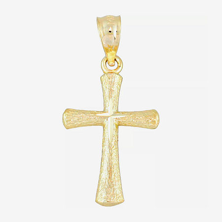 Click here for 14K Yellow Gold Diamond-Cut Mini Cross Charm  One... prices