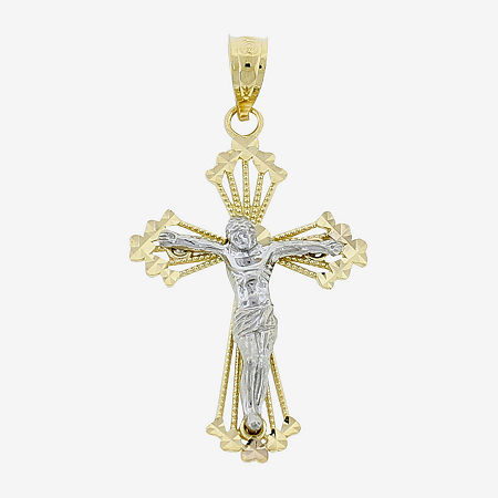 Click here for Womens 14K Gold Two-Tone Crucifix Cross Pendant  O... prices