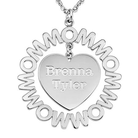 Click here for Personalized Mom with Child Names Heart 27mm Penda... prices