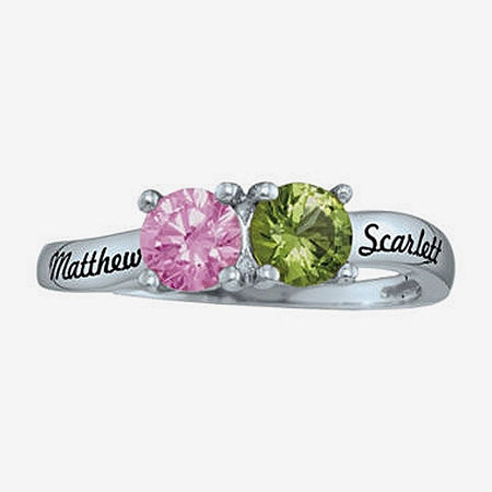 Click here for Personalized Simulated Birthstones Couples Ring  8... prices