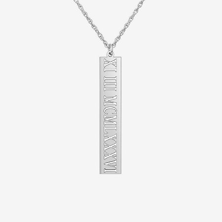Click here for Personalized Roman Numeral Date Bar Pendant Neckla... prices