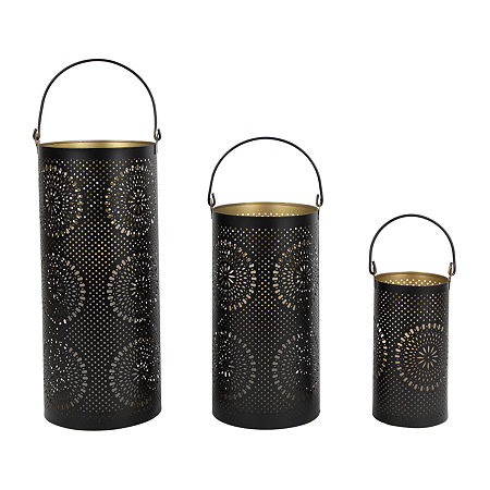 Click here for Set of 3 Black and Gold Decorative Floral Cut-Out... prices