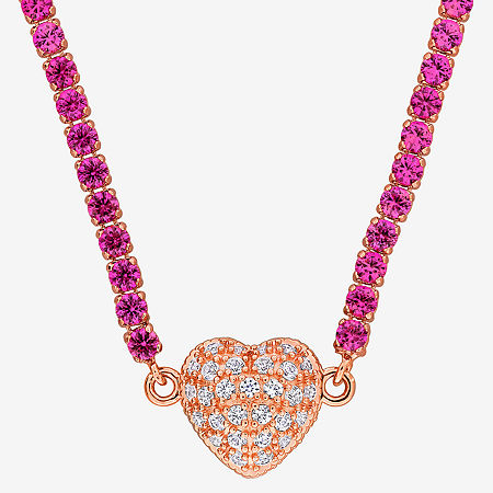 Click here for Womens Pink Sapphire 18K Rose Gold Over Silver 17... prices