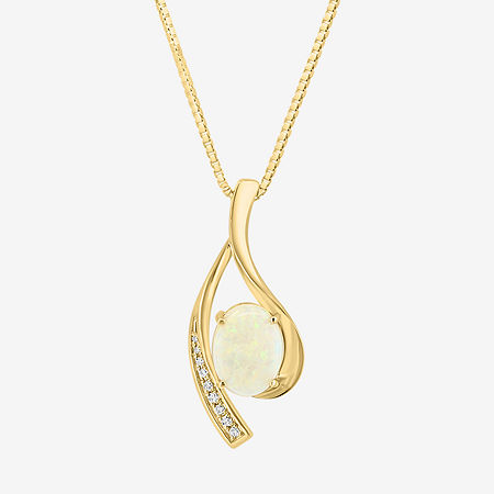 Click here for Effy Womens Diamond Accent Genuine White Opal 14K... prices