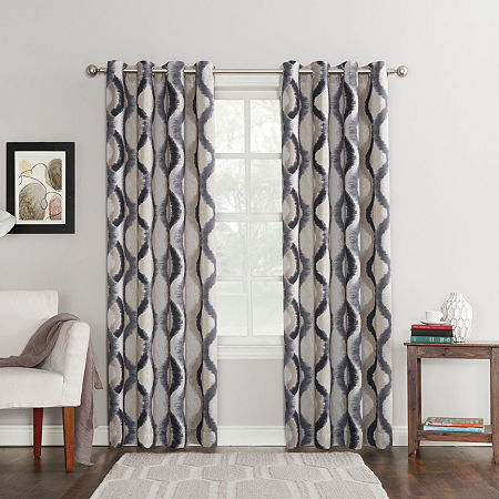 Click here for Sun Zero Corbin Ogee Watercolor Grommet Curtain Pa... prices