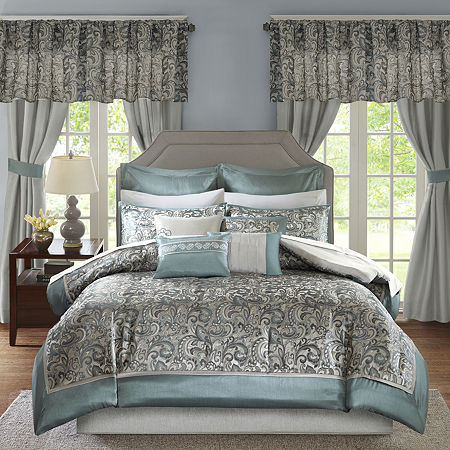 Madison Park Essentials Brystol 24-Pc. Room-in-a-Bag  California King - Teal
