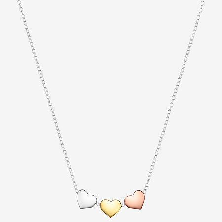Click here for Footnotes Triple Womens Sterling Silver Heart 16 I... prices