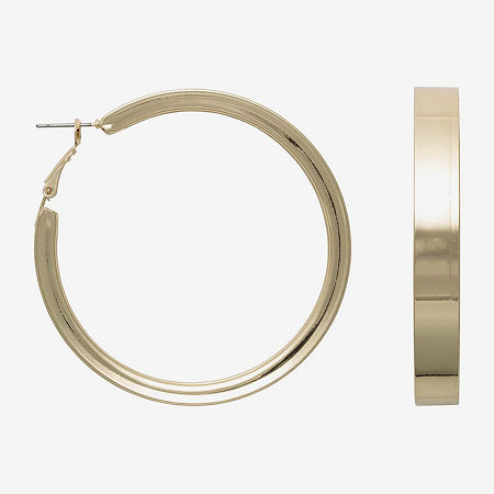 Click here for Bold Elements Gold Tone Thick Womens 58mm Hoop Ear... prices