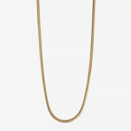 Click here for 14K Gold Hollow Herringbone Chain Necklace  One Si... prices