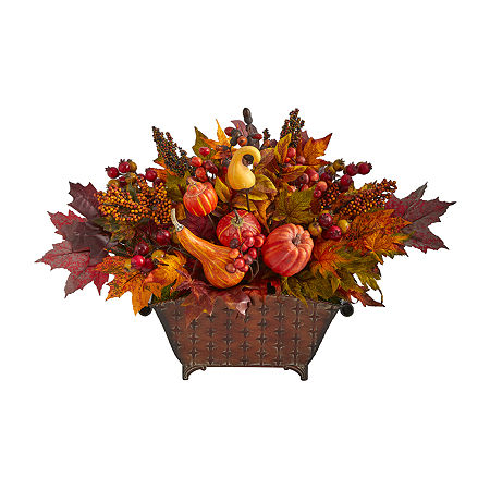 Click here for Nearly Natural Faux Pumpkin Maple Leaf & Berry Flo... prices
