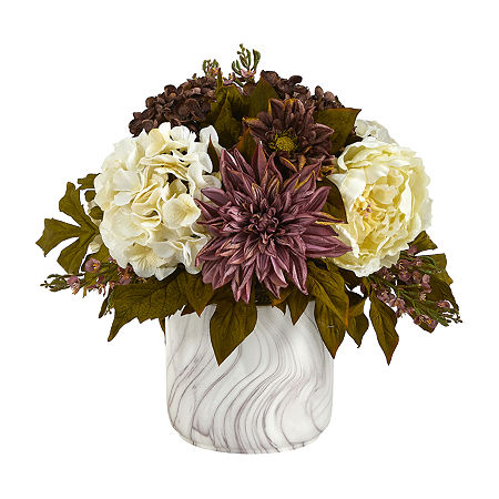 Click here for Nearly Natural Faux Peony Hydrangea & Dahlia Flora... prices