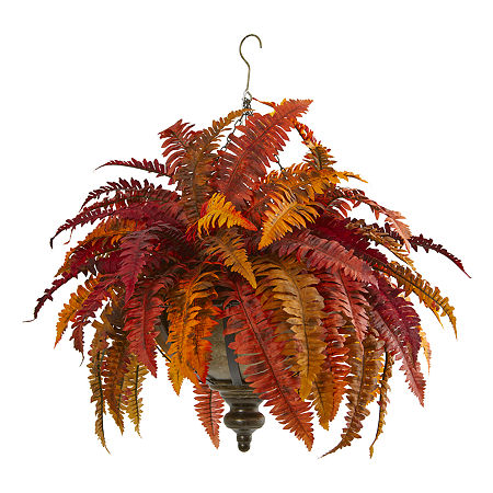 Click here for Nearly Natural 28 Faux Fern Orange Artificial Plan... prices