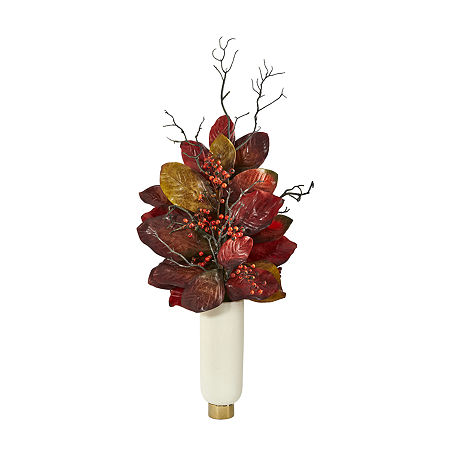 Click here for Nearly Natural 38 Faux Magnolia Leaf & Berry Artif... prices
