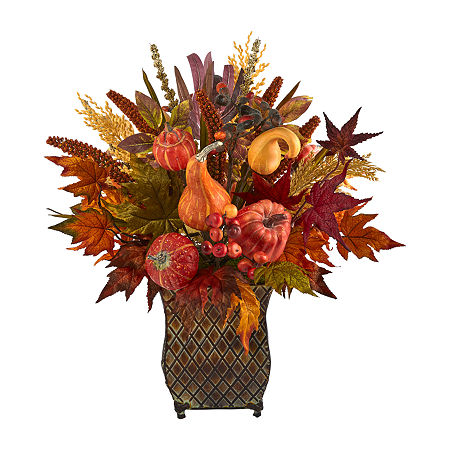 Click here for Nearly Natural Faux Pumpkin Maple Leaf & Sorghum F... prices