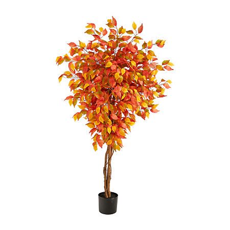 Click here for Nearly Natural 5ft Autumn Ficus Fall Artificial Pl... prices