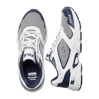 FILA Memory Decimus Mens Training Shoes, Color: White Navy Silver ...