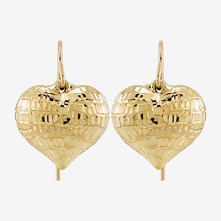 Click here for Womens 10K Gold Heart Drop Earrings  One Size prices