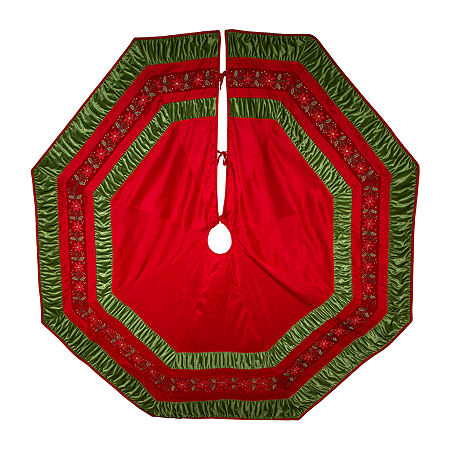 Click here for Kurt Adler 72 Gathered Border Tree Skirt - Multi-C... prices