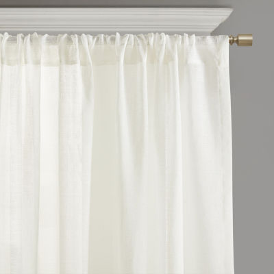 Croscill Cornelli Embroidery Rod Pocket Sheer Single Curtain Panel ...