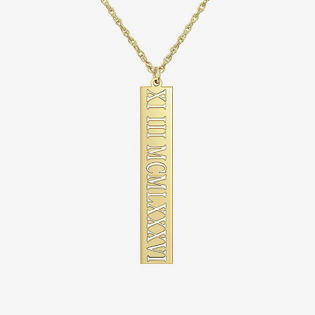 Click here for Personalized Roman Numeral Date Bar Pendant Neckla... prices