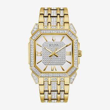 Bulova Crystal Octava Mens Crystal Accent Two Tone Stainless Bulova Crystal Octava Mens Crystal Accent Two Tone Stainless