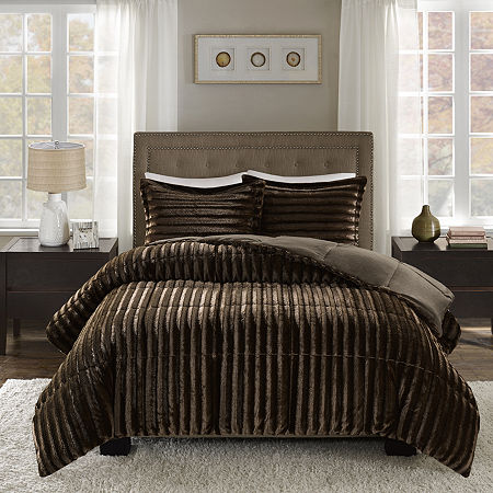 Click here for Madison Park Duke Reversible Faux Fur 3-Pc. Comfor... prices