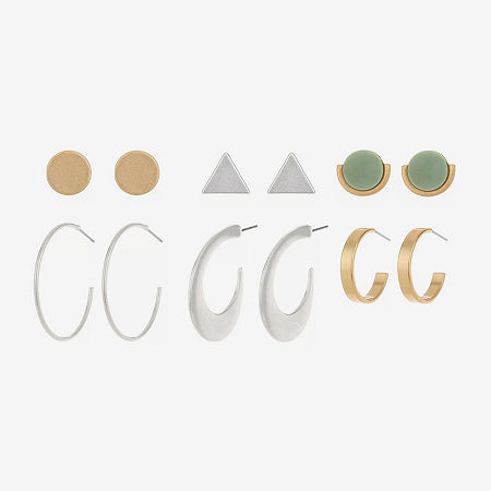 Click here for a.n.a Womens 6 Pair Earring Set  One Size  Green prices