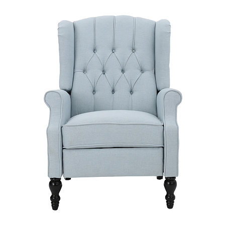 Click here for Walter Tufted Roll-Arm Recliner  One Size  Blue prices
