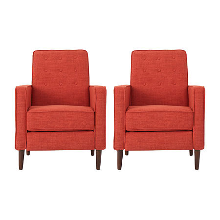 Click here for Mervynn Tufted Track-Arm Recliner  One Size  Orang... prices