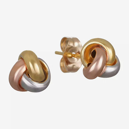 Click here for Made in Italy 14K Tri-Color Gold 7mm Knot Stud Ear... prices