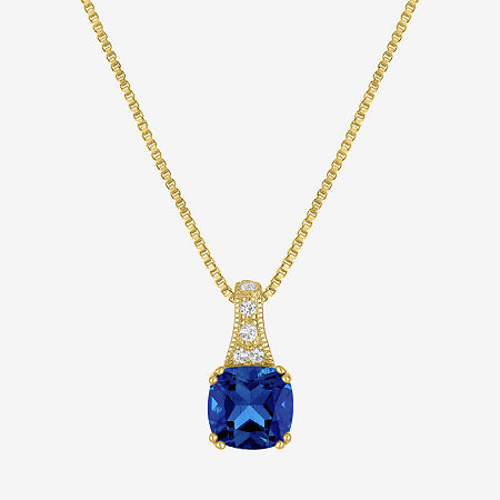 Click here for Gemstone 14K Gold Over Silver Cushion Pendant Neck... prices