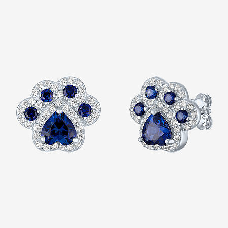 Click here for Lab Created Blue Sapphire Sterling Silver 4mm Stud... prices