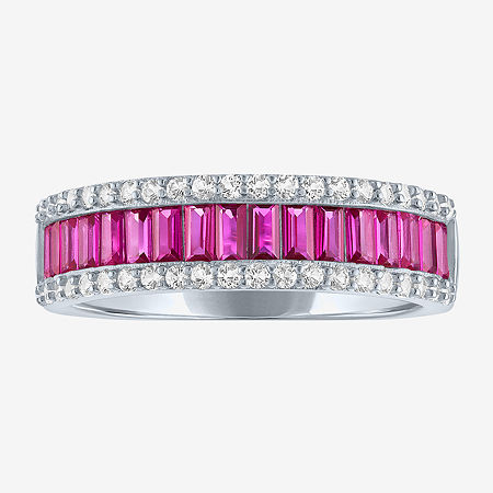 Click here for Womens Lab Created Gemstone Sterling Silver Band... prices