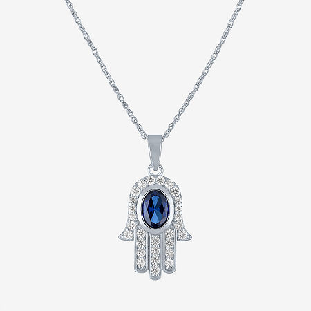 Click here for Womens Lab Created Blue Sapphire Sterling Silver H... prices