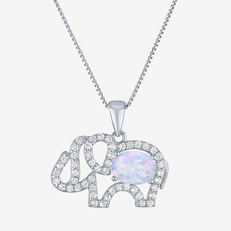 Click here for Womens Lab Created White Opal Sterling Silver Elep... prices