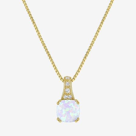 Click here for Gemstone 14K Gold Over Silver Cushion Pendant Neck... prices