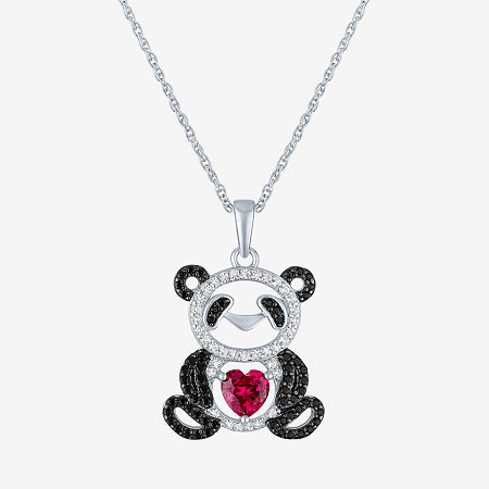 Click here for Panda Womens Lab Created Red Ruby Sterling Silver... prices