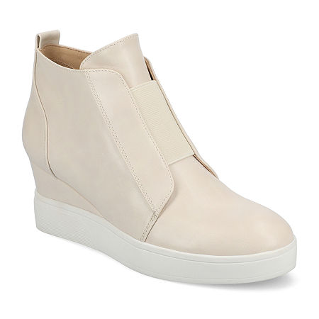 Click here for Journee Collection Womens Clara Wedge Sneaker  6 M... prices