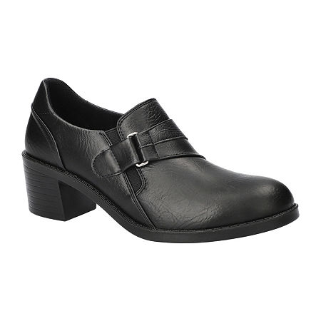 Easy Street Lavelle Womens Comfort Block-Heel Slip-On Shooties - Black