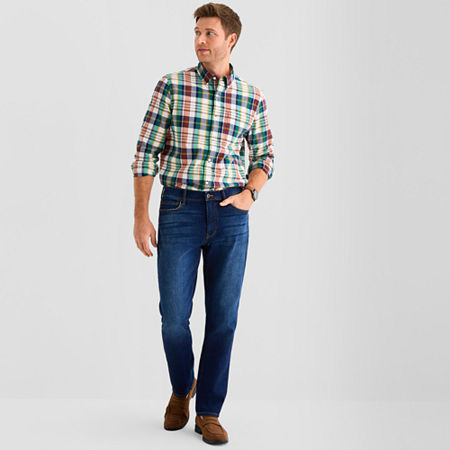 Click here for St. Johns Bay Poplin Mens Long Sleeve Slim Fit But... prices