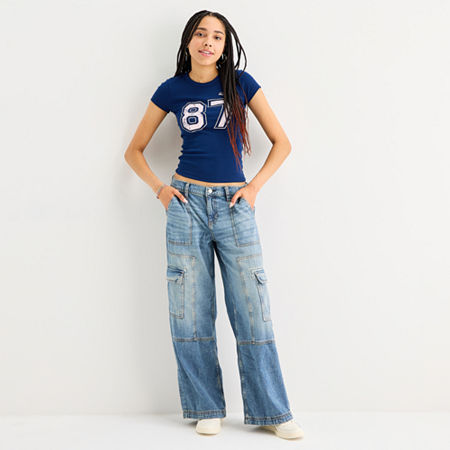Click here for Arizona Juniors Airy Drape Womens Low Rise Baggy F... prices